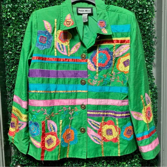 indigo moon | Jackets & Coats | Vintage Indigo Moon Embroidered Jacket ...